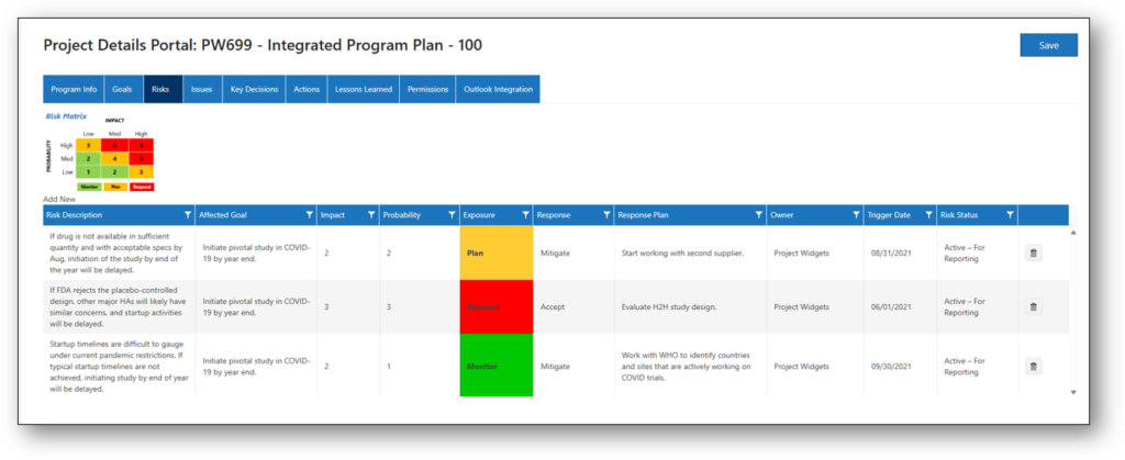 Project Details Portal - Project Widgets